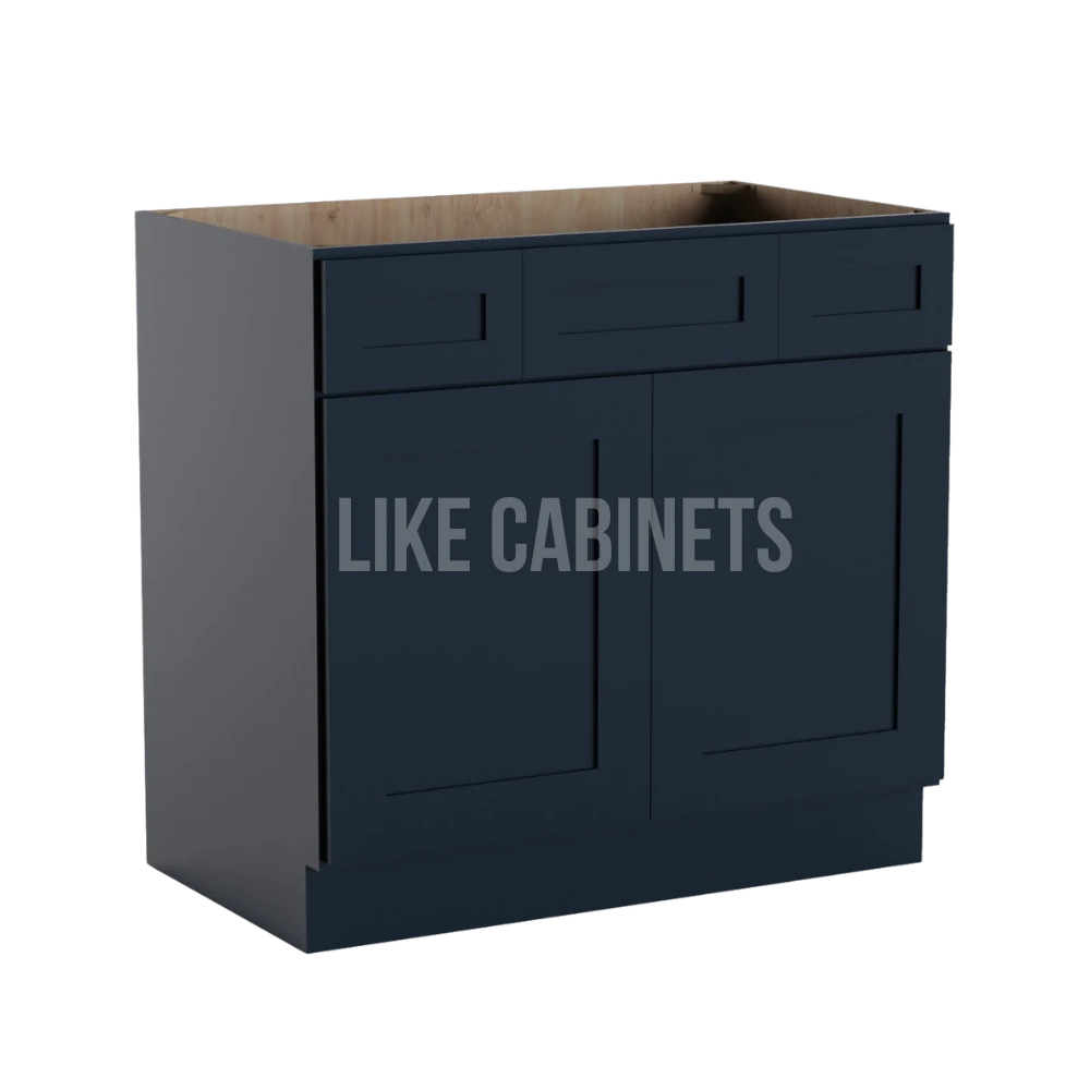 Navy Blue Shaker Vanity Combo Cabinet – Bold Shaker Bathroom Vanity ...