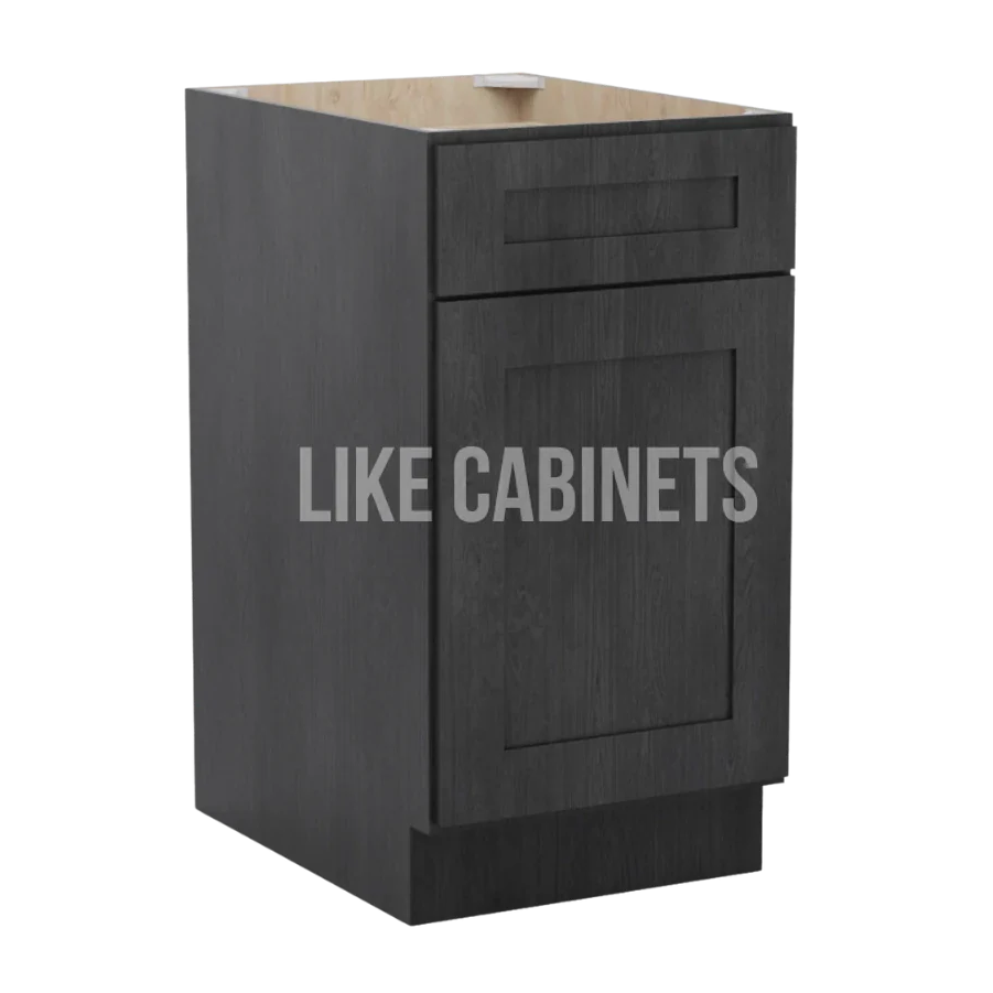 Smokey Ash Trash Base Cabinet | RTA Pull-Out Waste Cabinet – Like Cabinets