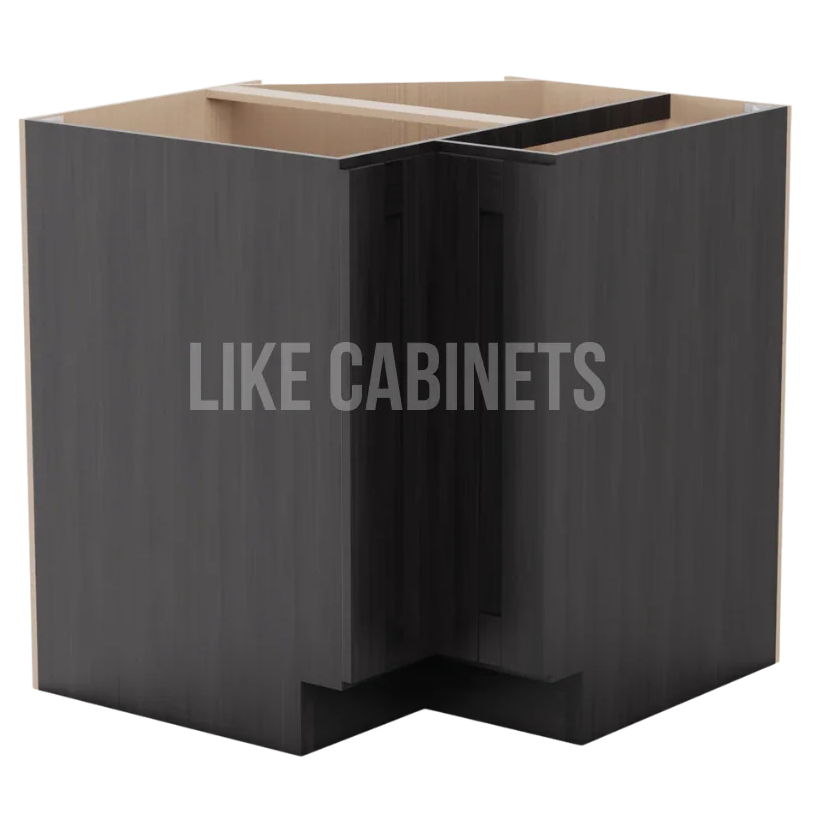 Smokey Ash Lazy Susan Base Cabinet | RTA Corner Cabinet – Like Cabinets