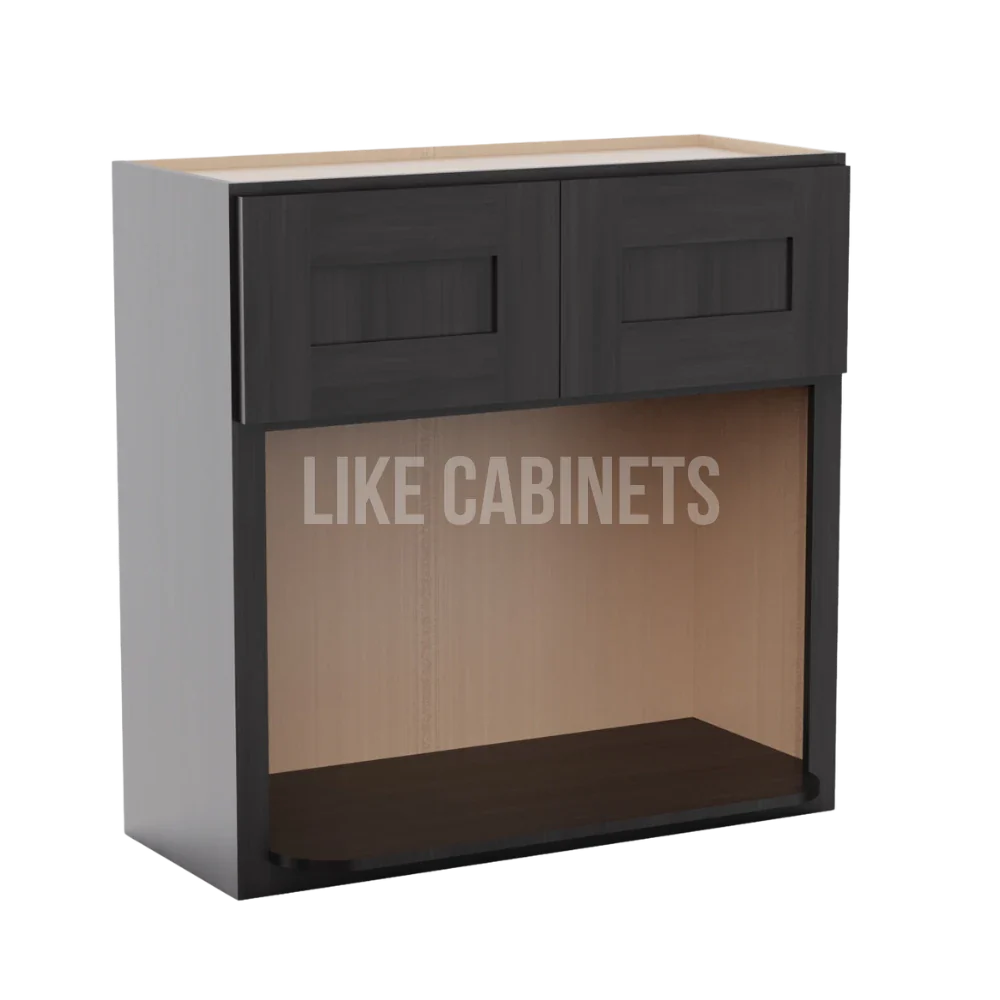Smokey Ash Microwave Wall Cabinet – Wood Grain RTA Wall Unit – Like ...