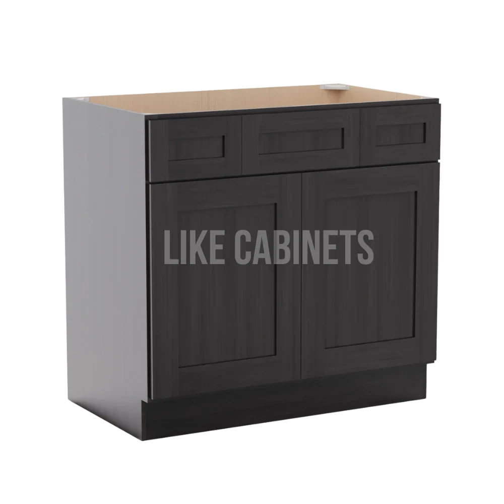 Smokey Ash Vanity Combo Cabinet – Wood Grain Bathroom Vanity – Like ...