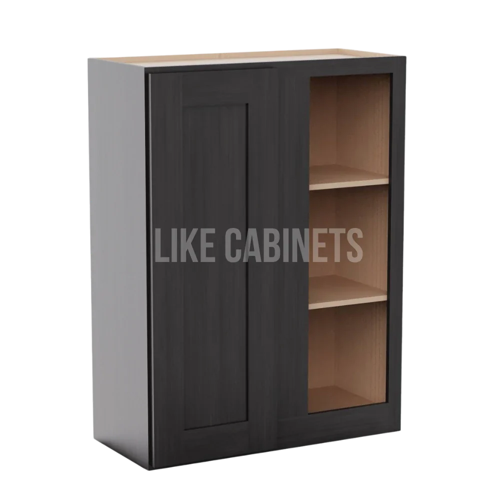Smokey Ash 36" Wall Blind Corner Cabinet – Wood Grain Corner Wall Unit ...