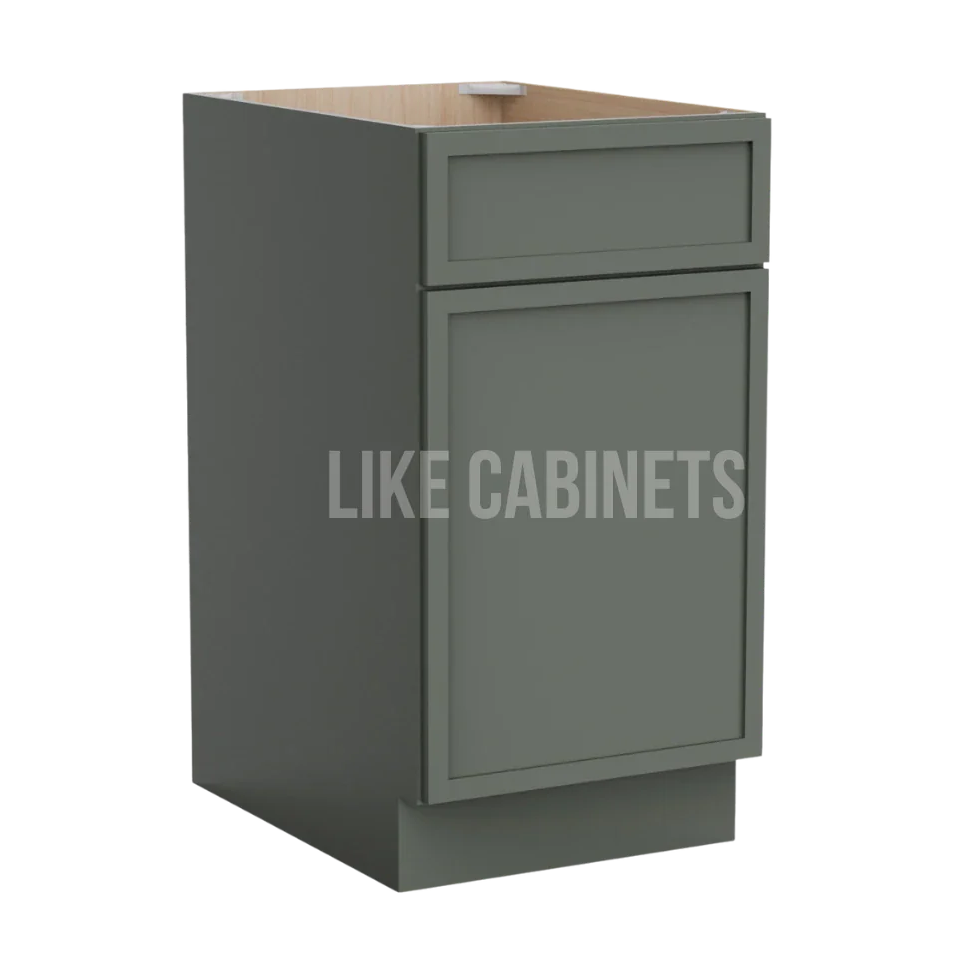 Slim Aston Green Trash Base Cabinet | RTA Kitchen Trash Pull-Out – Like ...