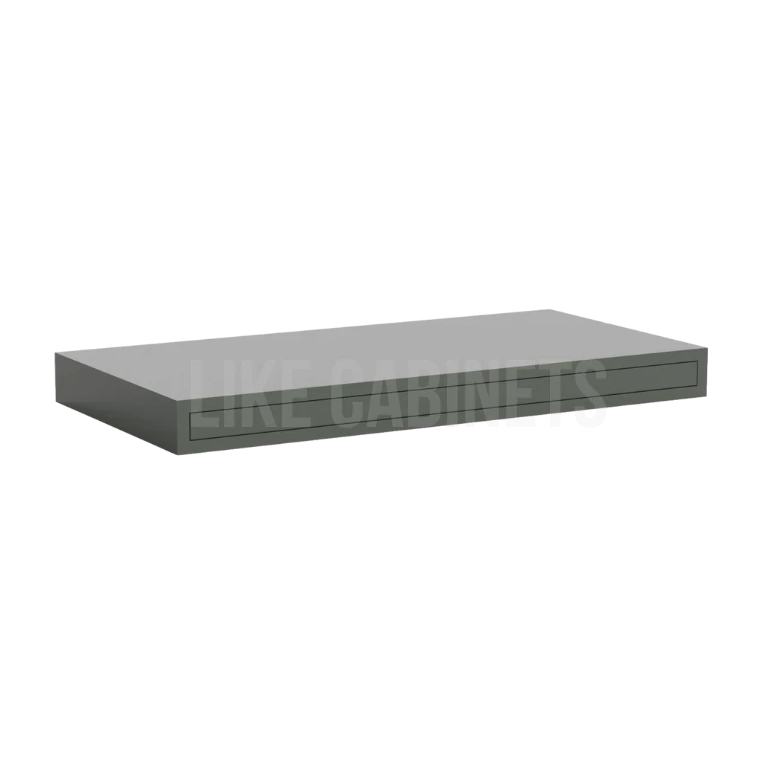 Slim Aston Green White Floating Shelf – Open Wall Shelf | Like Cabinets