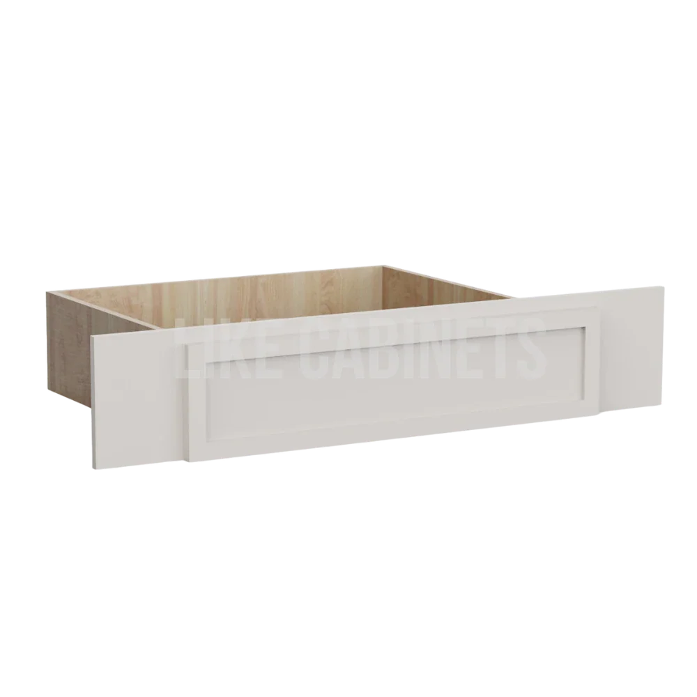 Dove White Slim Shaker Knee Drawer – RTA Vanity Drawer – Like Cabinets