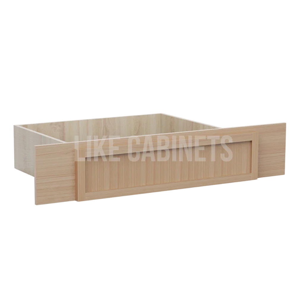 Slim White Oak Shaker Knee Drawer – Wood Vanity Drawer – Like Cabinets